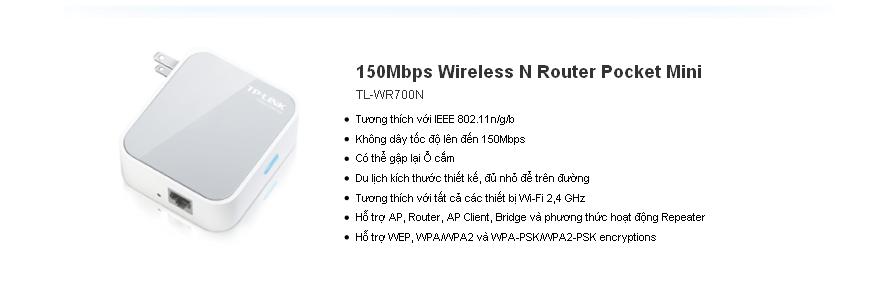 Mini Wireless Router TP-LINK TL-WR700N